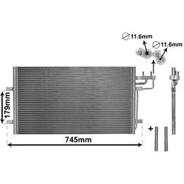 Van Wezel Kondensator, Klimaanlage 18005367 mit Zubeh&ouml;r f&uuml;r FORD 3M5H19710CA 1516838 3M5H19710AB