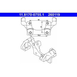 ATE Halter, Bremssattel 11.8170-0755.1 hinten rechts links f&uuml;r BMW 34216768696