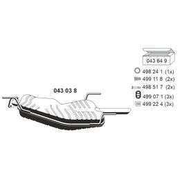 Ernst Endschalld&auml;mpfer 043038 f&uuml;r GENERAL MOTORS OPEL 852416 24418548 24422469