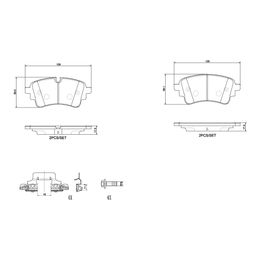 Brembo Bremsbelagsatz, Scheibenbremse P 85 186 hinten rechts links mit Zubeh&ouml;r f&uuml;r AUDI 80A698451F 8W0698451AC 8W0698451AL
