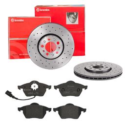 Brembo Bremsensatz-Vorderachse XTRA LINE / STANDARD SK8K0F0PZ7 Bremsensatz, Scheibenbremse vorne rechts links Gelocht/innenbel. 288mm f&uuml;r SKODA VW (SV