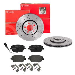 Brembo Bremsensatz-Vorderachse XTRA LINE / STANDARD SK8K0F40J8 Bremsensatz, Scheibenbremse vorne rechts links Gelocht/innenbel. 288mm f&uuml;r SKODA VW (SV