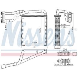 NISSENS W&auml;rmetauscher, Innenraumheizung 707306 mit Rohrleitung f&uuml;r FORD BK2118B539CB BK2118B539CA 1791695