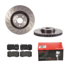 Brembo Bremsensatz, Scheibenbremse 1420-55137 vorne rechts links Gelocht/innenbel. 350mm f&uuml;r MERCEDES-BENZ A0054207820 A2214211112 A2214210012