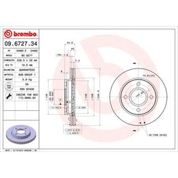 Brembo Bremsensatz-Vorderachse IJDTIDE9W1 Bremsensatz, Scheibenbremse vorne rechts links innenbel&uuml;ftet 240mm f&uuml;r MAZDA FORD (CHANGAN) 1066271 1206064