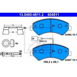 ATE Bremsen-Set VA + HA SIZW2NAAP7 Bremsensatz, Scheibenbremse vorne hinten rechts links bel&uuml;ftet 300mm f&uuml;r PEUGEOT FIAT CITRO&Euml;N 77367090 1617284580 7