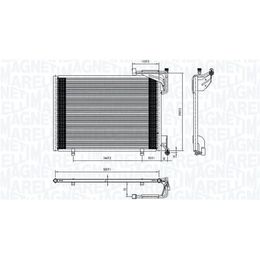 MAGNETI MARELLI Kondensator, Klimaanlage 350203107100 520x380x20 f&uuml;r FORD 1856010 C1B119710DB C1B119710DA
