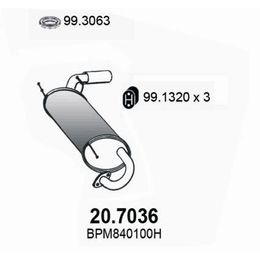 Asso Endschalld&auml;mpfer 20.7036 f&uuml;r MAZDA BPM840100C BPM840100D BPM840100E