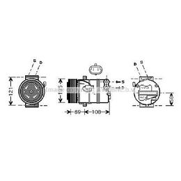 PRASCO Kompressor, Klimaanlage OLAK445 f&uuml;r VAUXHALL OPEL 6854057 13297443 24466996