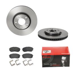Brembo Bremsensatz-Vorderachse COATED DISC LINE / STANDARD IJDTIDEVB9 Bremsensatz, Scheibenbremse vorne rechts links innenbel&uuml;ftet 300mm f&uuml;r HYUNDAI K