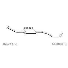 Ernst Mittelschalld&auml;mpfer 695022 f&uuml;r NISSAN 20300-AY11D 20300-AY11B
