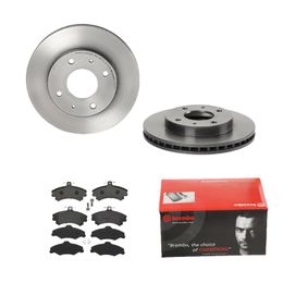 Brembo Bremsensatz-Vorderachse COATED DISC LINE / STANDARD IJDTIDFQP2 Bremsensatz, Scheibenbremse vorne rechts links innenbel&uuml;ftet 256mm f&uuml;r MITSUBISH