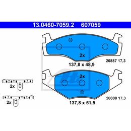 ATE Bremsensatz-Vorderachse PowerDisc / Standard IJZJSGIPG5 Bremsensatz, Scheibenbremse vorne rechts links voll 239mm f&uuml;r SEAT VAG 823615301 811615301
