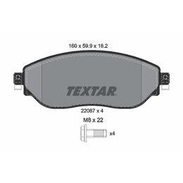 TEXTAR Bremsbelagsatz, Scheibenbremse 2208701 vorne rechts links f&uuml;r RENAULT FIAT VAUXHALL NISSAN OPEL 006000620616 410609161R 4106000Q3F