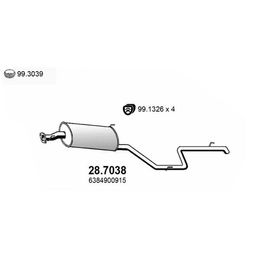 Asso Endschalld&auml;mpfer 28.7038 f&uuml;r MERCEDES-BENZ 6384900915