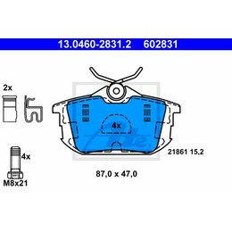 ATE Bremsensatz-Vorn und hinten SG00000DNG Bremsensatz, Scheibenbremse vorne rechts links bel&uuml;ftet 281mm f&uuml;r MITSUBISHI VOLVO MR249356 M850976 M850978