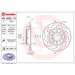 Brembo Bremsensatz VA + HA Brembo Xtra Line SIZW2NNX24 Bremsensatz, Scheibenbremse vorne hinten rechts links Gelocht 288mm f&uuml;r SKODA VW (SVW) SEAT (FA
