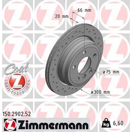 Zimmermann Bremsscheibe SPORT COAT Z 150.2902.52 hinten rechts links Gelocht 300mm f&uuml;r BMW (BRILLIANCE) 34216864900 34216792229