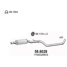 Asso Mittelschalld&auml;mpfer 586028 f&uuml;r VW