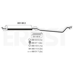 Ernst Mittelschalld&auml;mpfer 051002 f&uuml;r GENERAL MOTORS OPEL 24423017 852383 5852111