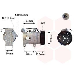 Van Wezel Kompressor, Klimaanlage 5300K625 12V f&uuml;r TOYOTA 883100K113 88310-0K114 883100K114