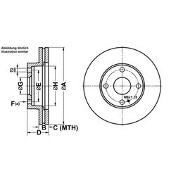 ATE Bremsscheibe 24.0122-0207.1 vorne rechts links bel&uuml;ftet 235mm f&uuml;r MAZDA B26Y-33-25XA BJ0Y-33-25X B461-33-25XC