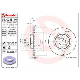 Brembo Bremsensatz-Vorderachse COATED DISC LINE / STANDARD IJDTIDHY74 Bremsensatz, Scheibenbremse vorne rechts links innenbel&uuml;ftet 258mm f&uuml;r RENAULT D