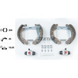 TEXTAR Bremsbackensatz Shoe Kit Pro 84044703 hinten rechts links vormontiert f&uuml;r SKODA VW SEAT AUDI 6Q0698525 1H0609528 1H0609527