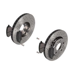 Brembo Bremsensatz-Vorderachse XTRA LINE / STANDARD SK8K0F7LY3 Bremsensatz, Scheibenbremse vorne rechts links Gelocht/innenbel. 280mm f&uuml;r RENAULT TRUC
