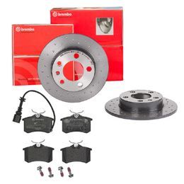 Brembo Bremsensatz-Hinterachse XTRA LINE / STANDARD SK8K0F91J5 Bremsensatz, Scheibenbremse hinten rechts links Gelocht 230mm f&uuml;r SKODA VW (SVW) SEAT (