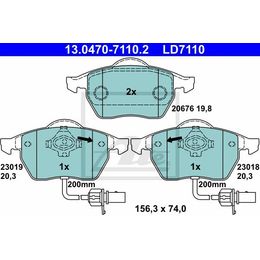 ATE Bremsensatz-Vorn und hinten SG00000DOQ Bremsensatz, Scheibenbremse vorne rechts links bel&uuml;ftet 288mm f&uuml;r SKODA SEAT VAG 4B0615601A 1E0698451B 8E06