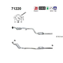AS Katalysator 71220 rechts f&uuml;r MERCEDES-BENZ 2104909120