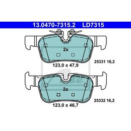 ATE Bremsensatz-Hinterachse Standard Disc / Ceramic IJZJSG6G36 Bremsensatz, Scheibenbremse hinten rechts links voll 280mm f&uuml;r BMW 34206885547 34216799