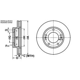 ATE Bremsscheibe 24.0128-0227.1 vorne rechts links bel&uuml;ftet 302mm f&uuml;r KIA 51712-3E500