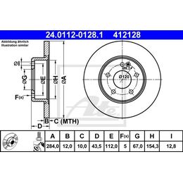 ATE Bremsensatz-Vorderachse Standard Disc / Ceramic SG00000CHP Bremsensatz, Scheibenbremse vorne rechts links voll 284mm f&uuml;r MERCEDES-BENZ A2024210212