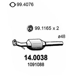 Asso Katalysator 14.0038 vorne f&uuml;r FORD 1107554 1113659 1321123