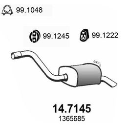 Asso Endschalld&auml;mpfer 14.7145 f&uuml;r FORD 1205644 1129754 1365685