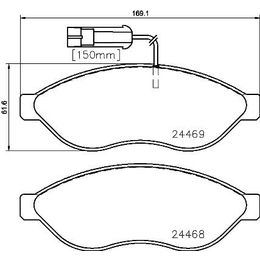 Brembo Bremsensatz-Vorderachse COATED DISC LINE / STANDARD IJZJSG68W7 Bremsensatz, Scheibenbremse vorne rechts links innenbel&uuml;ftet 280mm f&uuml;r PEUGEOT F