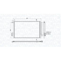 MAGNETI MARELLI Kondensator, Klimaanlage 350203814000 585x348x16 f&uuml;r ALFAROME/FIAT/LANCI 51887906 52102802