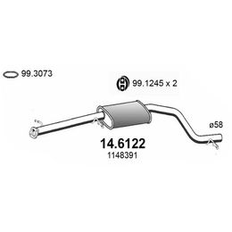 Asso Mittelschalld&auml;mpfer 146122 f&uuml;r Ford