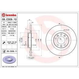 Brembo Bremsensatz-Hinterachse COATED DISC LINE / STANDARD SG00000CLX Bremsensatz, Scheibenbremse hinten rechts links voll 290mm f&uuml;r PEUGEOT CITRO&Euml;N T
