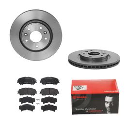 Brembo Bremsensatz-Vorderachse COATED DISC LINE / STANDARD IJDTIDHR16 Bremsensatz, Scheibenbremse vorne rechts links innenbel&uuml;ftet 296mm f&uuml;r RENAULT N