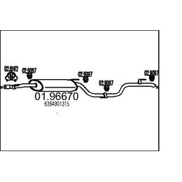 MTS MARKENTECHNIKSERVICEGMBH & CO. KG MTS Endschalld&auml;mpfer 01.96670 f&uuml;r MERCEDES-BENZ 6384901315