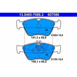 ATE Bremsensatz, Scheibenbremse Bremsensatz-Vorn und Hinten SG00000E2L Vorderachse bel&uuml;ftet 288mm 25mm f&uuml;r Mercedes Chrysler
