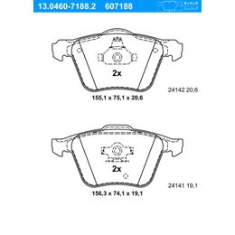 ATE Bremsbelagsatz, Scheibenbremse 13.0460-7188.2 vorne rechts links f&uuml;r VOLVO 274331 31262705