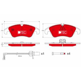 TRW Bremsbelagsatz, Scheibenbremse GDB1768DTE vorne rechts links mit Zubeh&ouml;r f&uuml;r VW AUDI (FAW) 8K0698151 8K0698151T 8K0698151Q