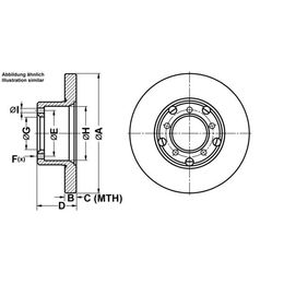 ATE Bremsscheibe 24.0122-0140.1 vorne rechts links voll 280mm f&uuml;r MERCEDES-BENZ A6014210312 A6014210512 6014210512