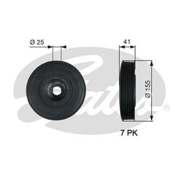 GATES Riemenscheibe, Kurbelwelle DriveAlign&reg; TVD1017 Universal
