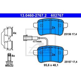 ATE Bremsensatz-Vorn und hinten SG00000DW4 Bremsensatz, Scheibenbremse vorne rechts links bel&uuml;ftet 264mm f&uuml;r FIAT 77365354 77365357 51806283