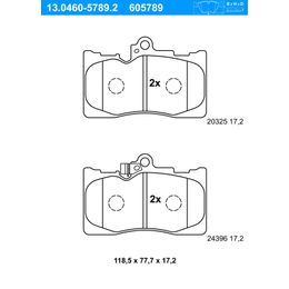 ATE Bremsbelagsatz, Scheibenbremse 13.0460-5789.2 vorne rechts links f&uuml;r LEXUS 04465-30410 04465-30400 04465-30490